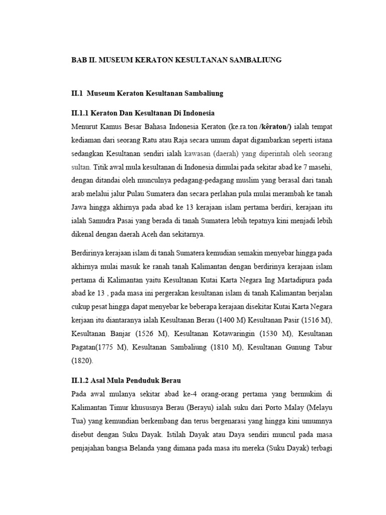 Sejarah dan Arsitektur Museum Sambaliung | PDF