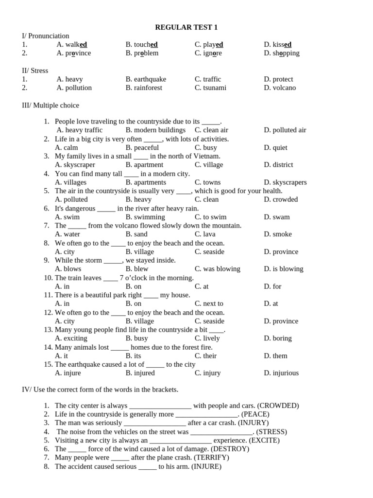 Regular Test 2 | PDF | Natural Hazards | Natural Disasters