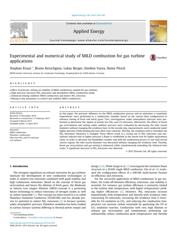 (2015, Applied Energy) Experimental and Numerical Study of MILD ...