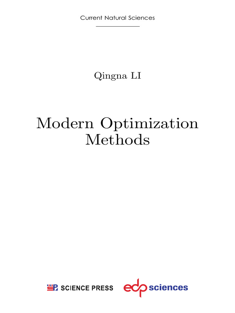 Qingna LI - Modern Optimization Methods-EDP Sciences (2023) | PDF ...