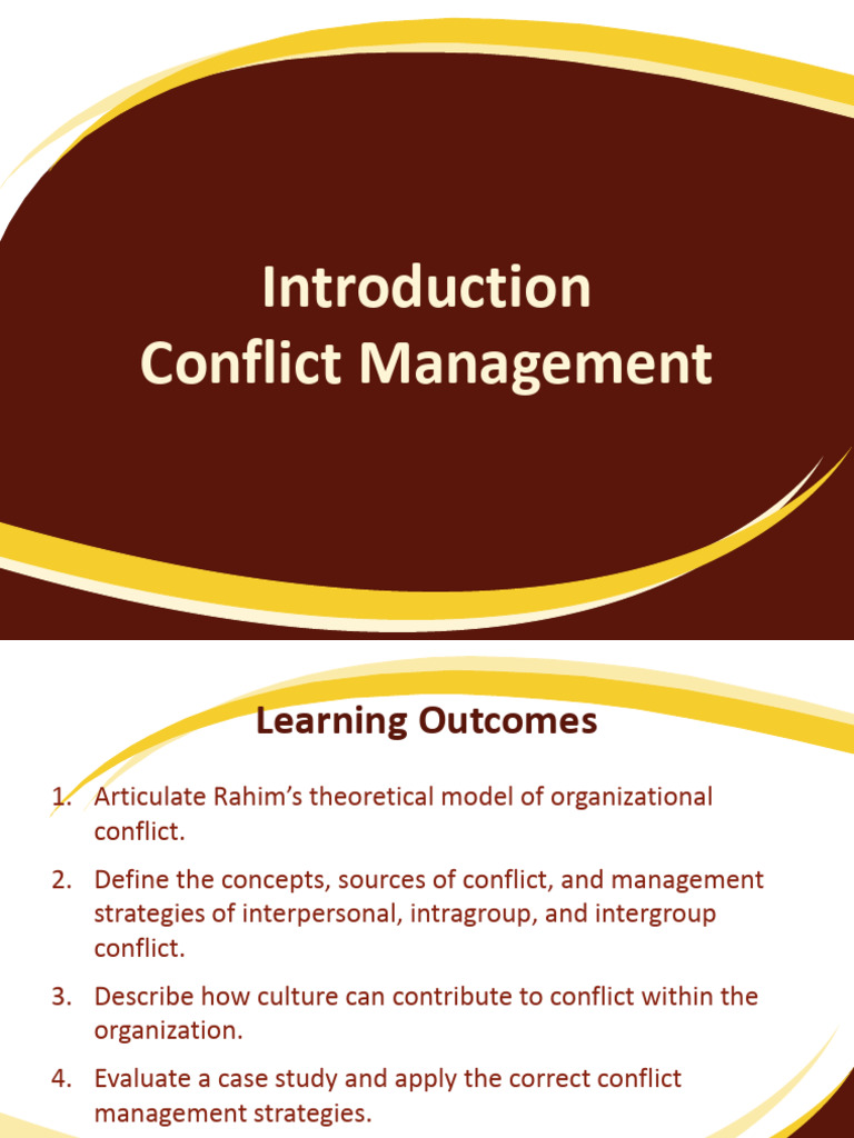 Chapter 1 Conflict Management - Introduction | PDF | Interpersonal ...