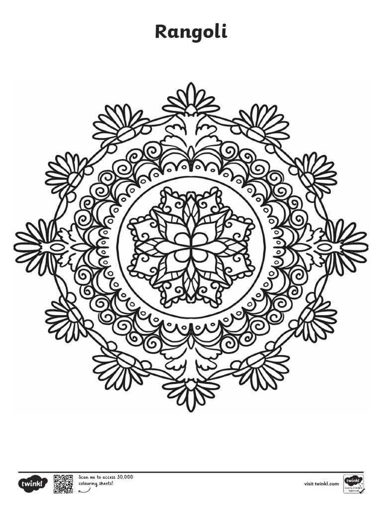 t or 2034 Dipals Diwali Rangoli Colouring Pages Ver 1 | PDF