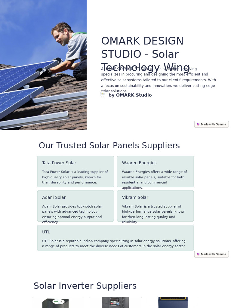 Omark Design Studio Solar Technology Wing | PDF | Solar Power | Solar Panel