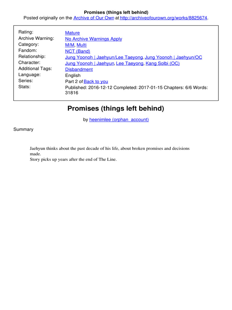 Promises Things Left | PDF
