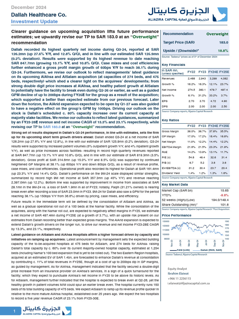 Dallah Investment Update Dec 2024 en | PDF | Stocks | Free Cash Flow