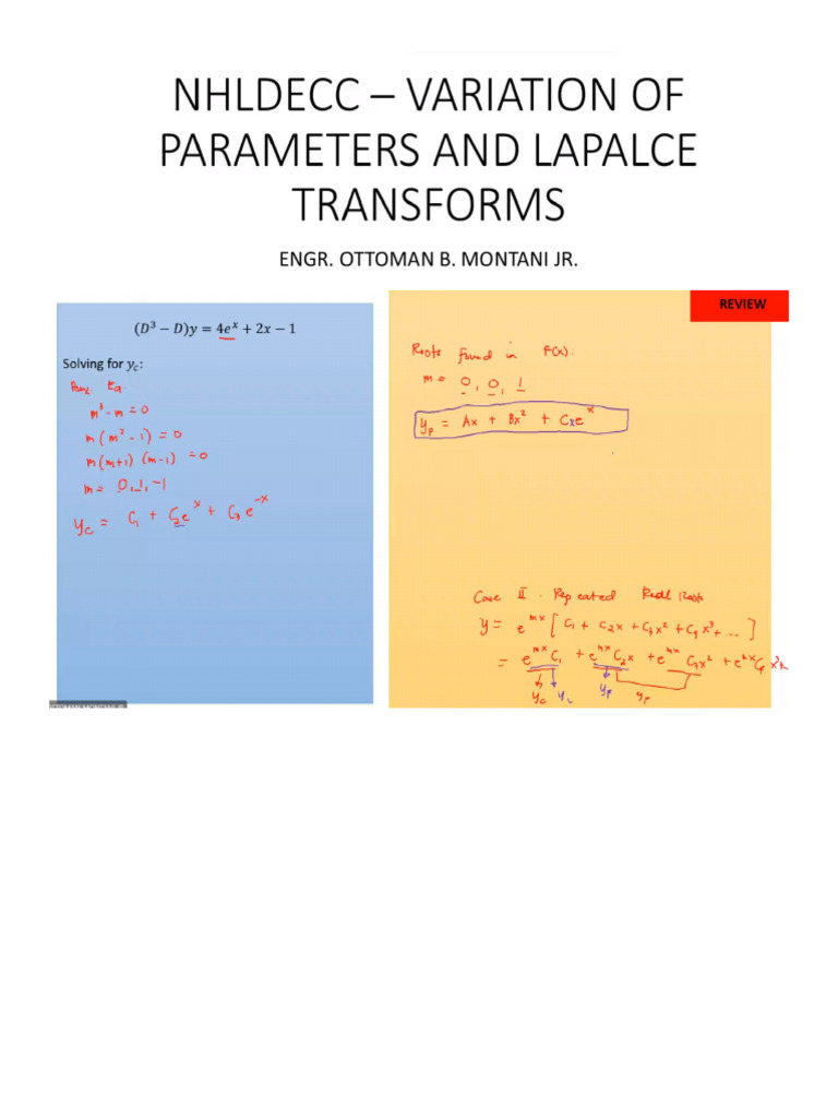 Variation of Parameters | PDF