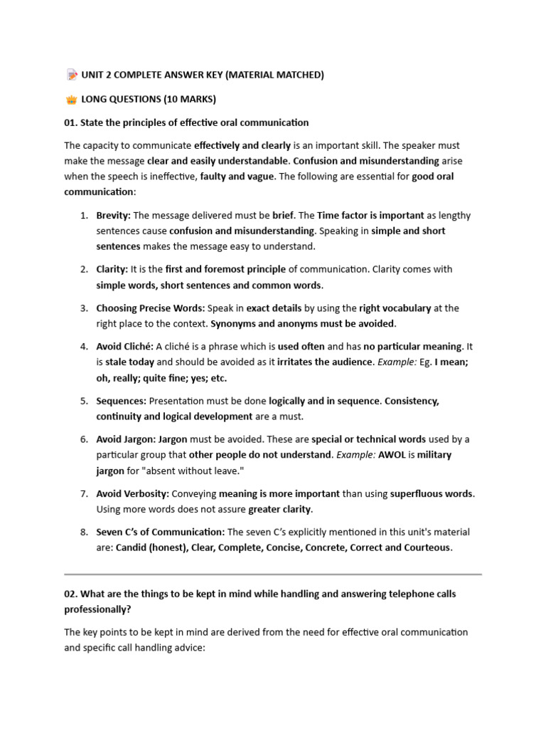? UNIT 2 ANSWER KEY Final | PDF | Nonverbal Communication | Jargon