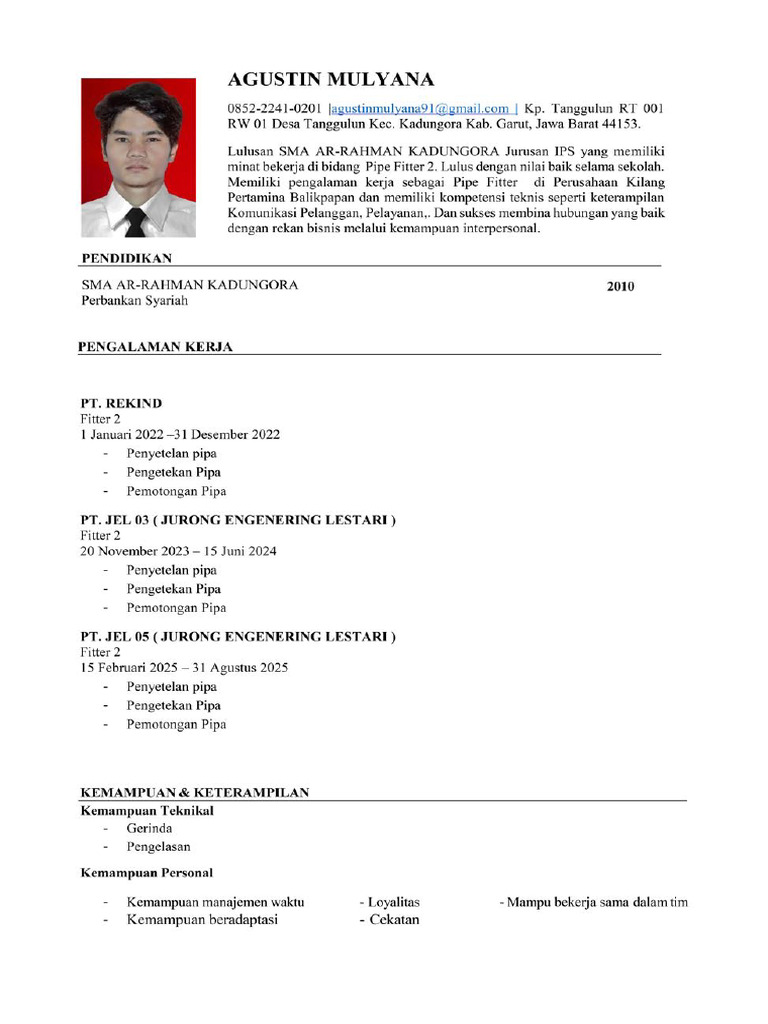CV + Pak Agustin | PDF