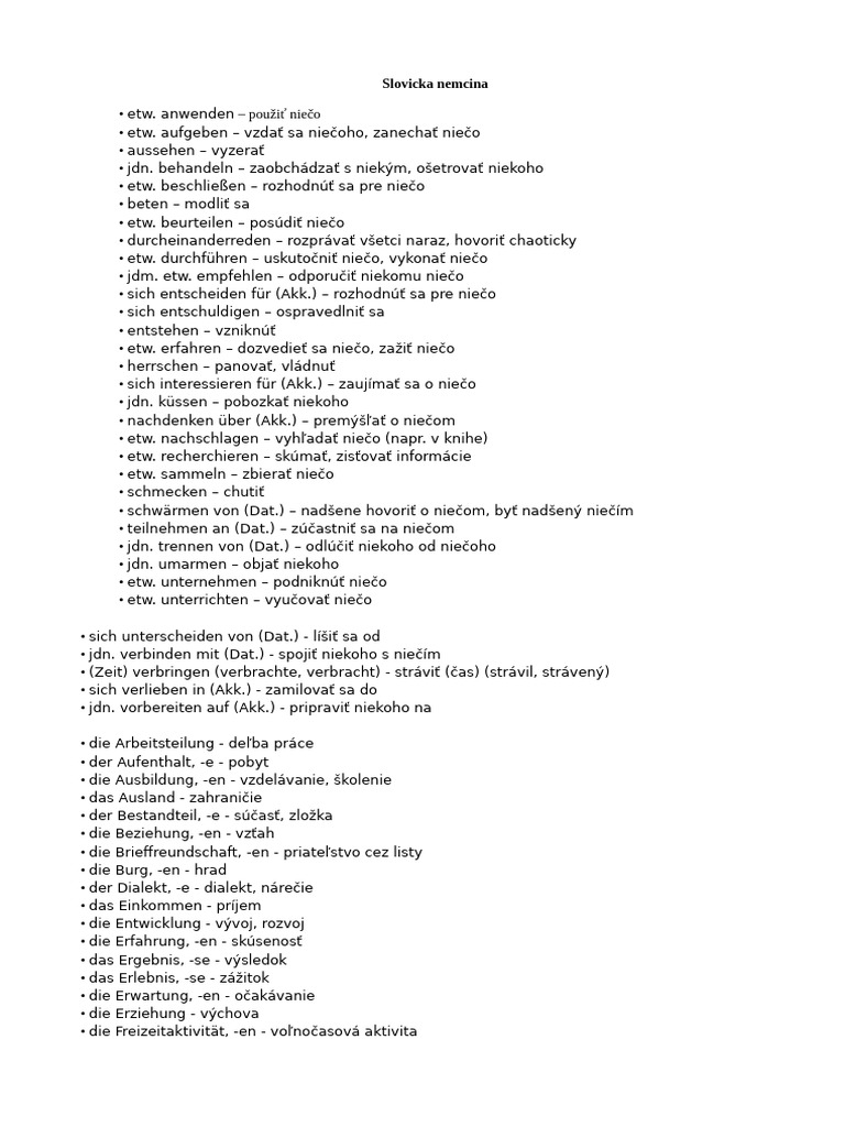 Slovicka Nemcina | PDF