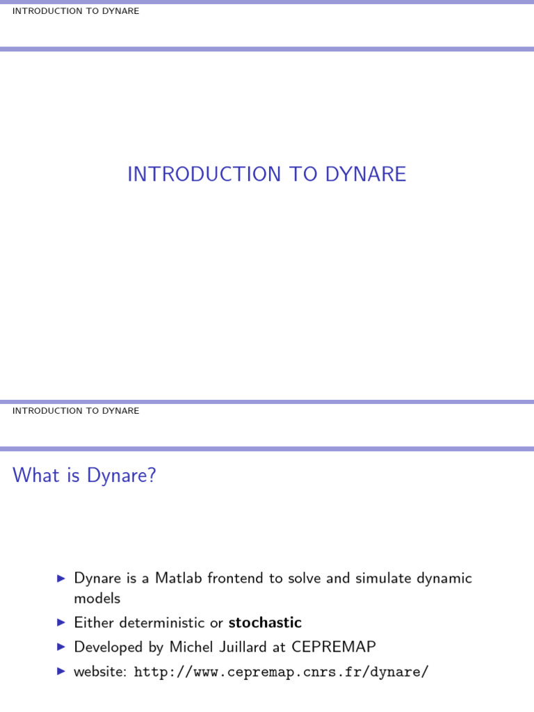 Introduction to Dynare for Economic Modeling | PDF | Autoregressive ...