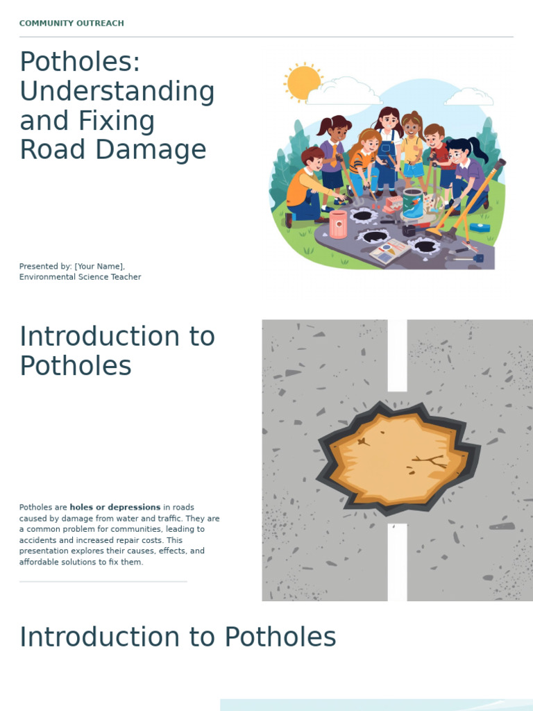 Presentation - Potholes Understanding and Fixing Road Damage | PDF