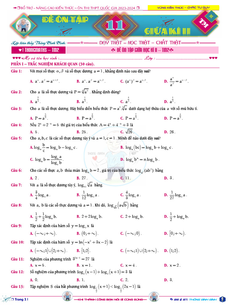 Tm2 Ok de On Thi Gkii KNTT | PDF