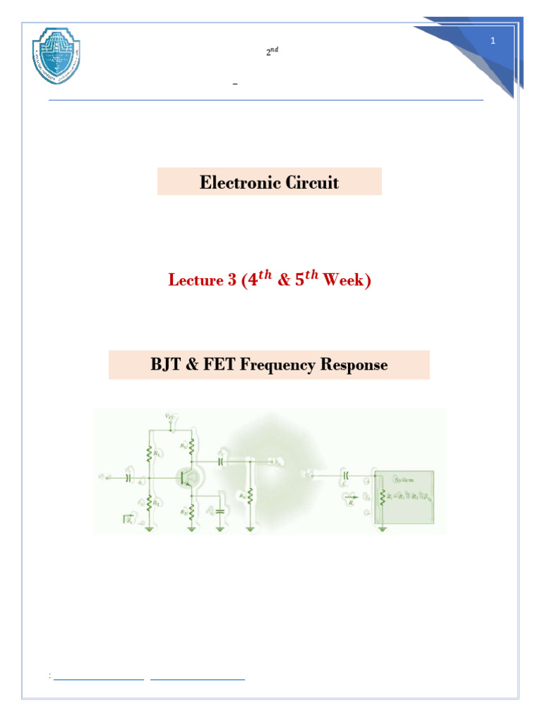MUCLecture 2025 21658979 | PDF | Amplifier | Bipolar Junction Transistor