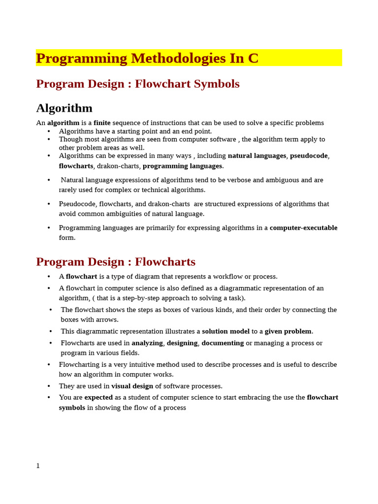 Chapter 3programming Methodoligies Flowchart and Decision Making | PDF | Algorithms | Boolean ...