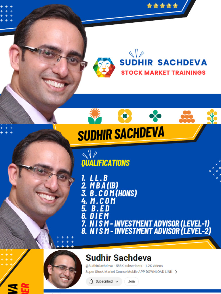 Sudhir Sachdeva Stock Market | PDF | Knowledge Economy | Stock Market