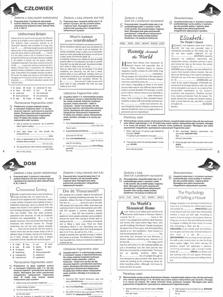 Znajmość Struktur Gramatycznych - Rozszerzenie | PDF