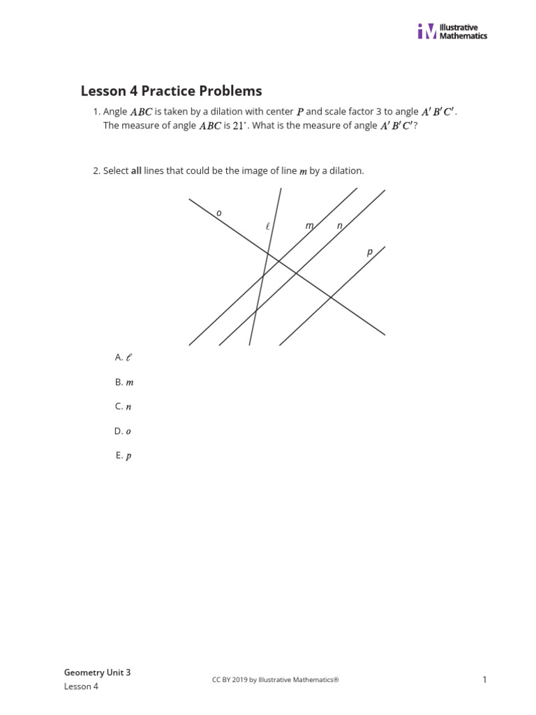 Geometry Dilation Practice Problems | PDF