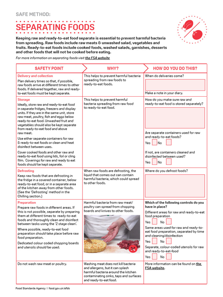 Safe Food Separation Practices | PDF | Foods | Cooking