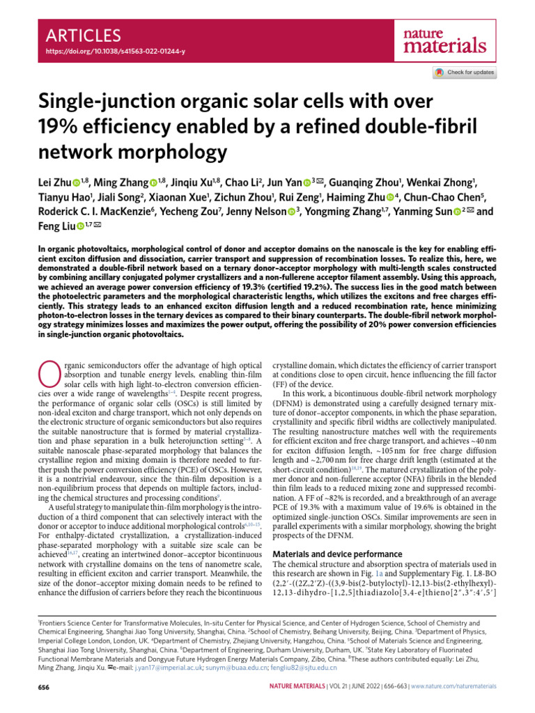 (22nm) Yanming Sun Pm6 d18 l8 Bo | PDF | Materials Science | Physical ...