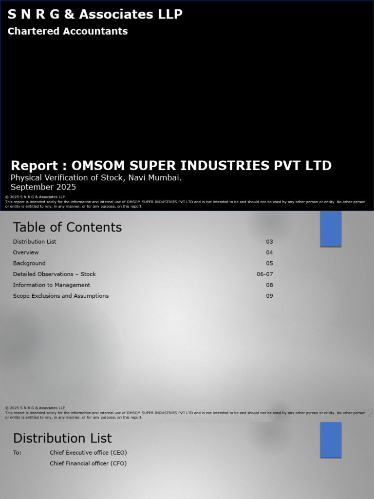 Report For Physical Verification of Stock | PDF | Inventory | Business