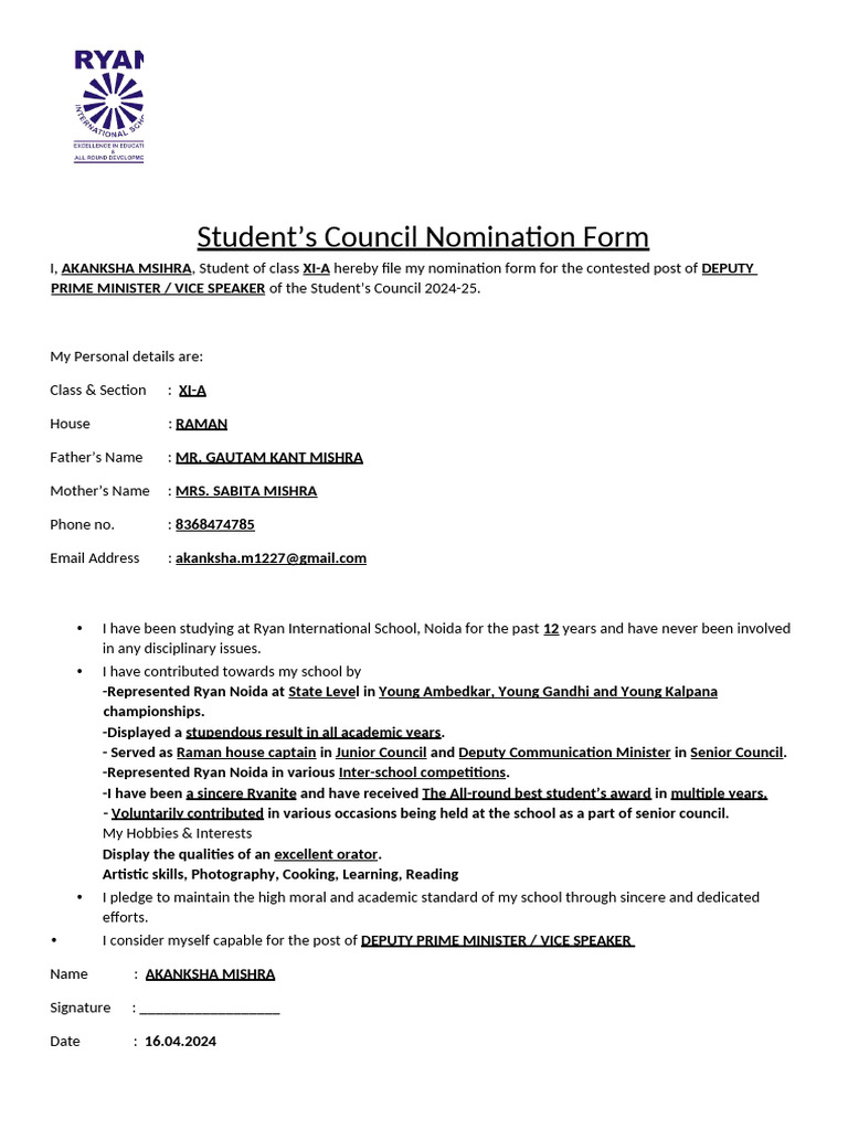 Council Form | PDF