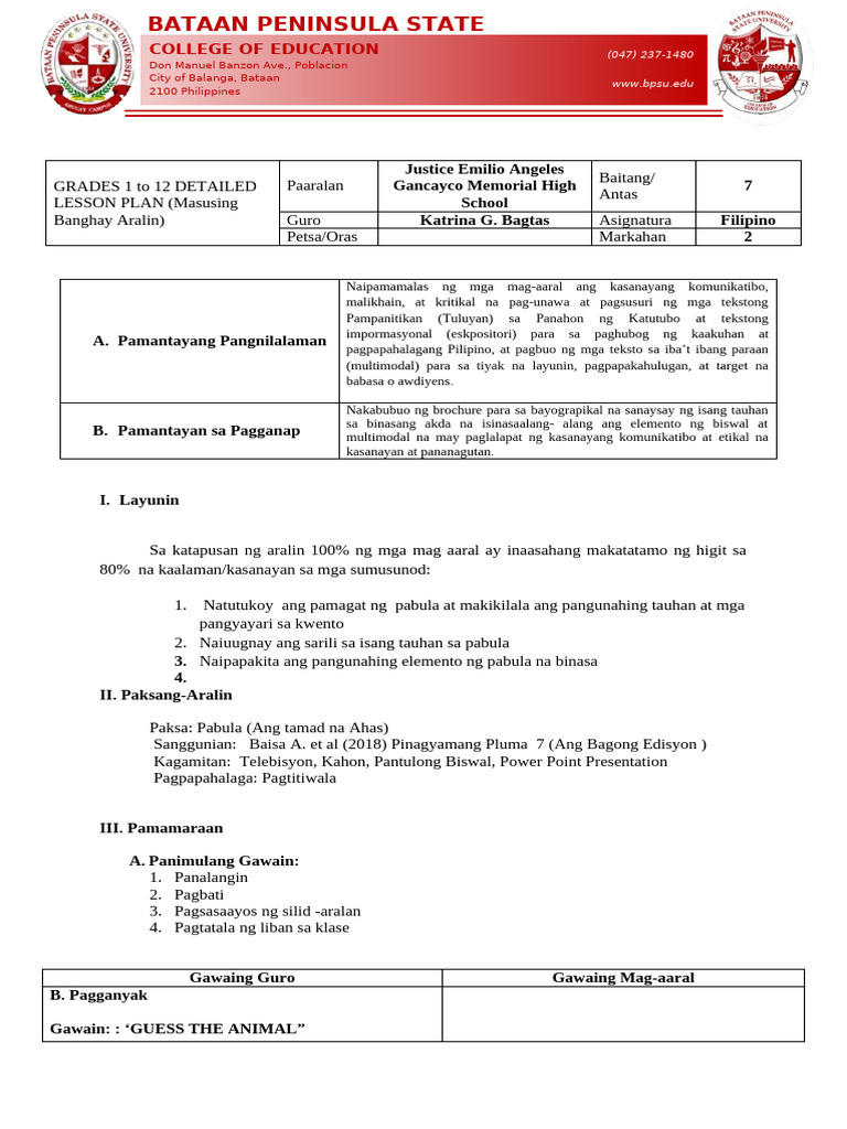 Grade 7 DLP Pabula | PDF