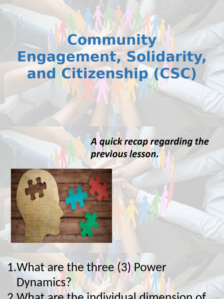 CSC Lesson 4 - Typologies of Communities | PDF | Community | Rural Area