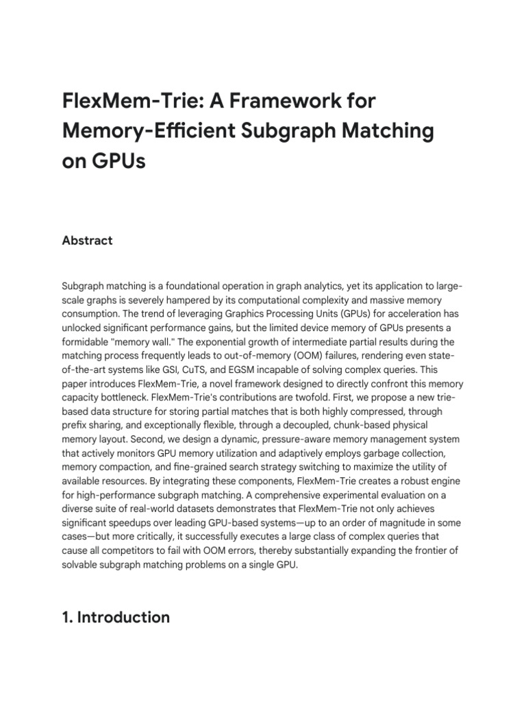 FlexMem-Trie: Efficient GPU Subgraph Matching | PDF | Graphics ...