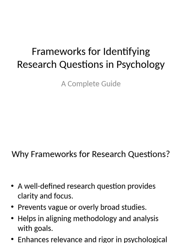 Research Questions | PDF | Qualitative Research | Psychology