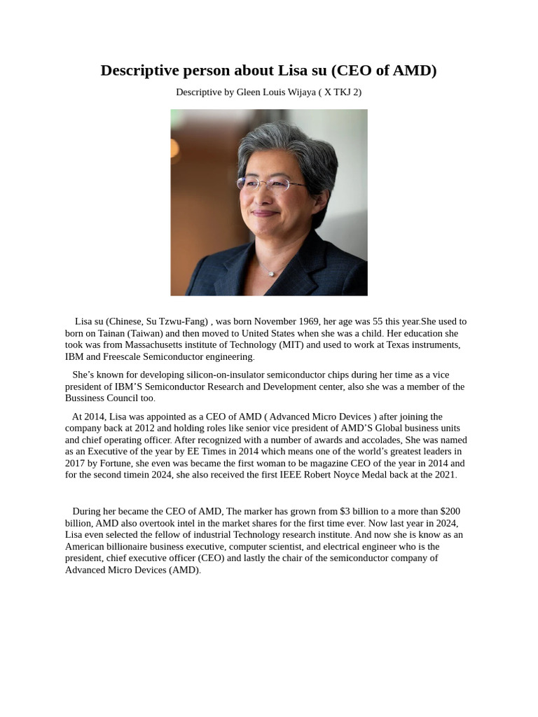 Descriptive About Lisa Su | PDF