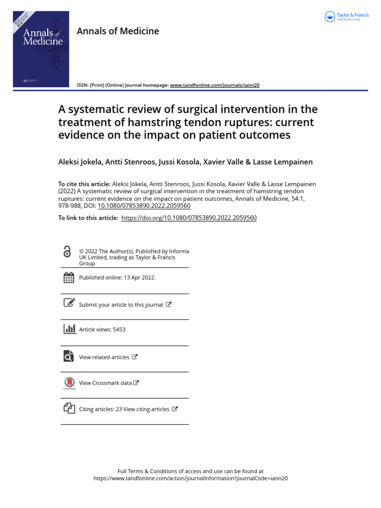 A Systematic Review of Surgical Intervention in The Treatment of ...