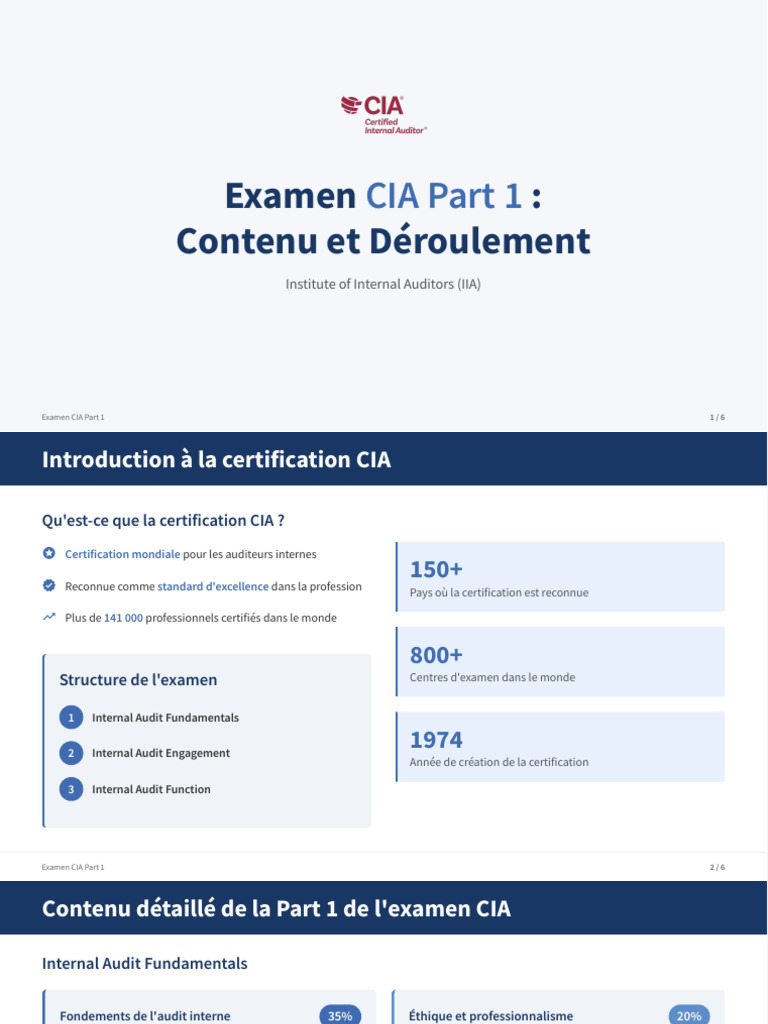 Guide de l'examen CIA Part 1 | PDF | Audit | Business