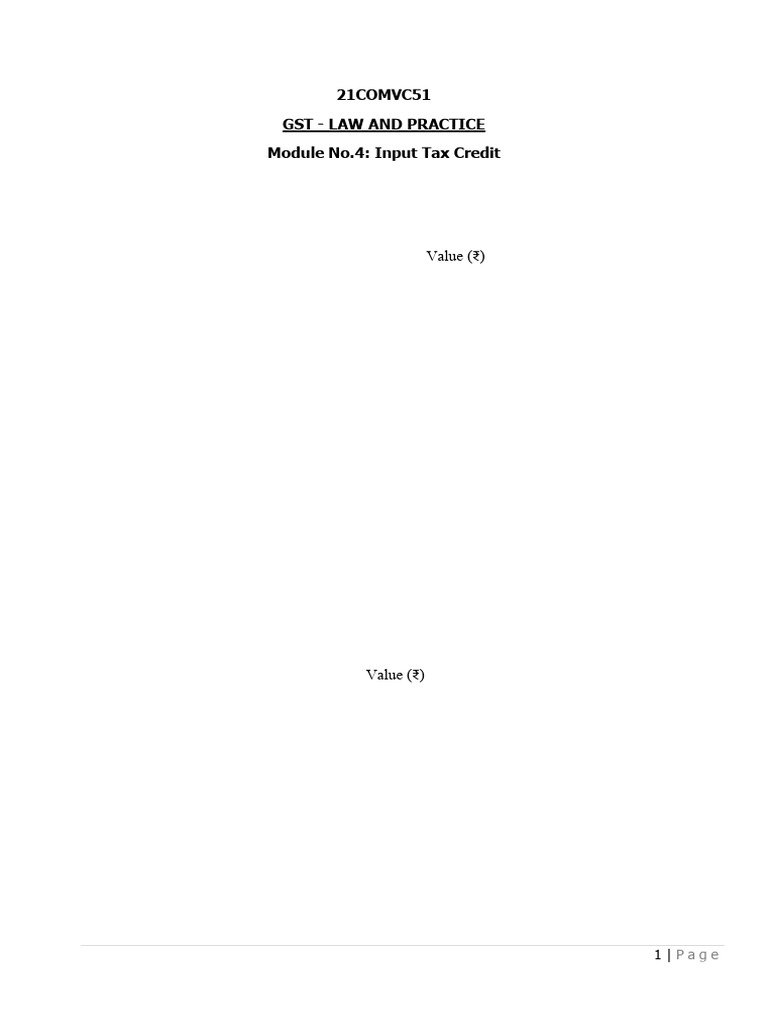 GST Input Tax Credit Calculation Guide | PDF | Public Finance | Taxation