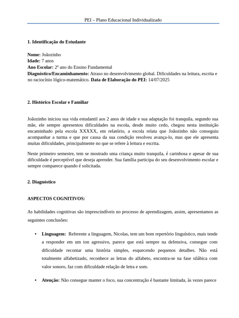 Modelo PEI para As Escolas | PDF | Aprendizado | Escolas