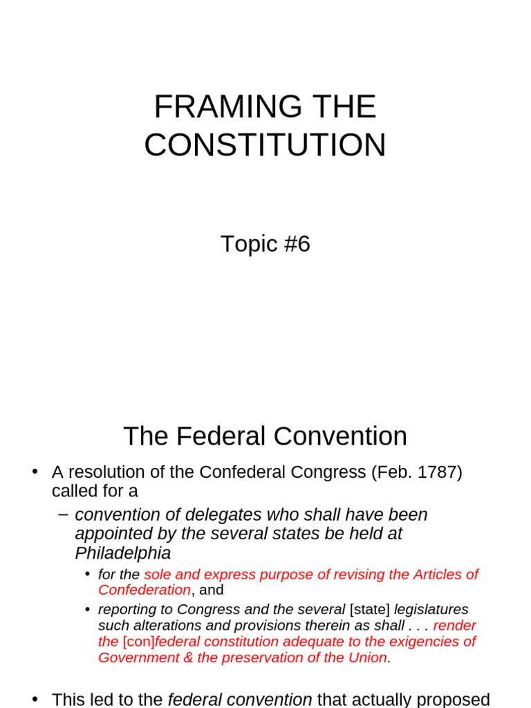 Framing The Constitution | PDF | Constitutional Convention (United ...