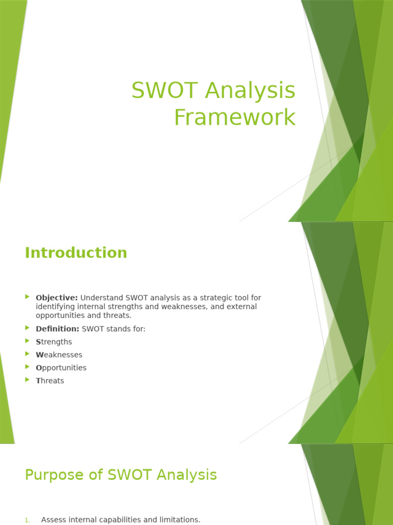 SWOT Analysis Framework | PDF