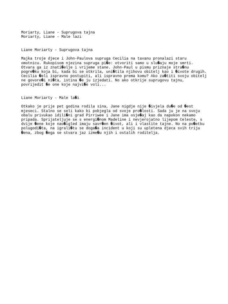 Moriarty, Liane - Knjige | PDF