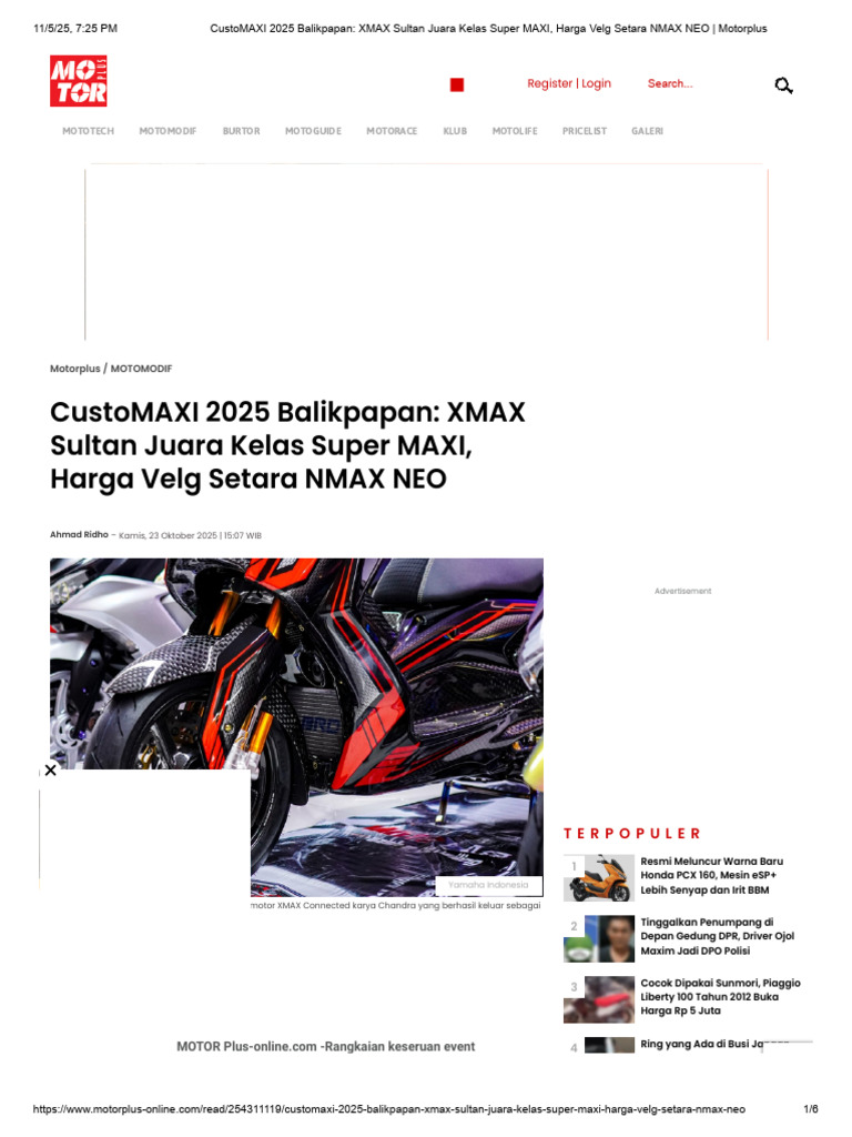 XMAX Juara Super MAXI di CustoMAXI 2025 | PDF