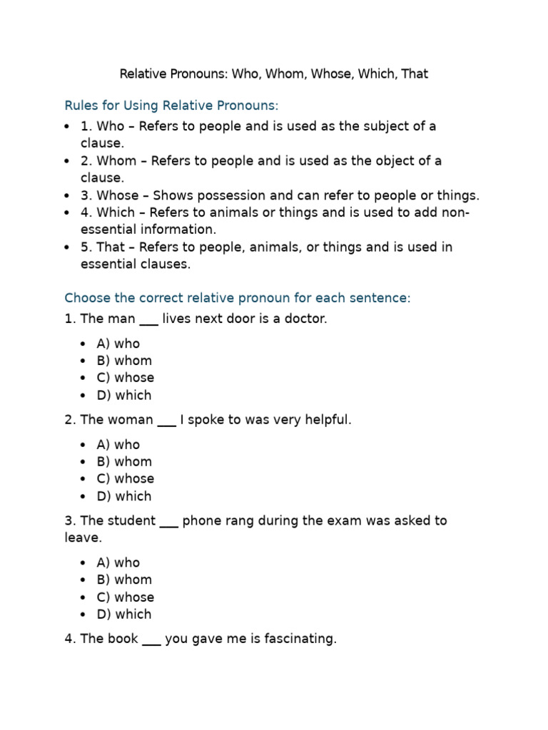 Mastering Relative Pronouns Guide | PDF | Linguistics | Chess Theory