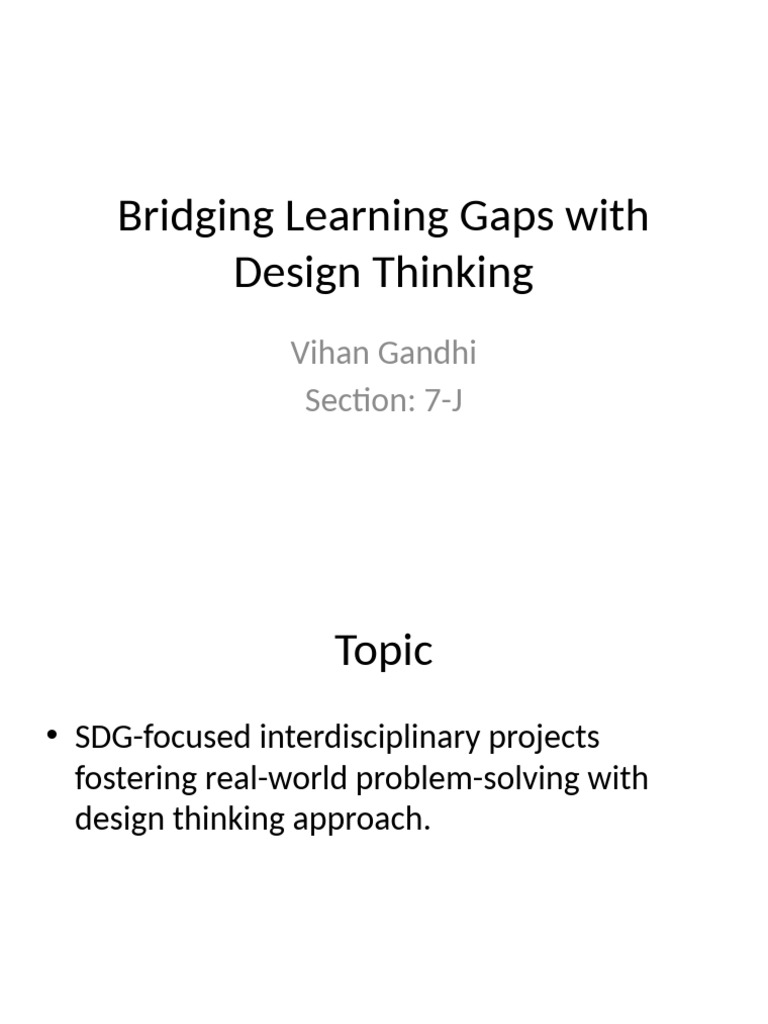 Bridging Learning Gaps Design Thinking | PDF