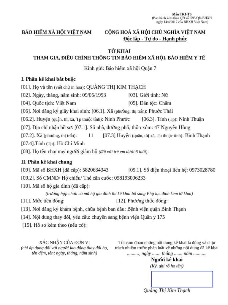 Form TK1 & Phu Luc HGD | PDF