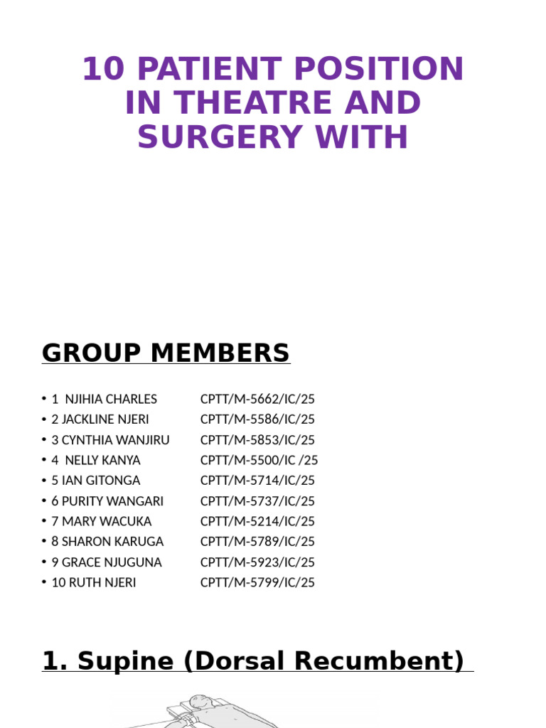 Patient Positions in Surgery | PDF | Pelvis | Anatomical Terms Of Motion