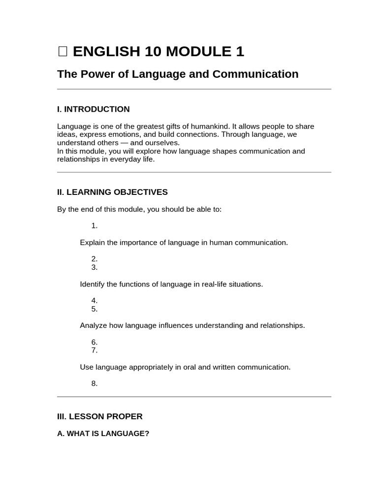 The Power of Language in Communication | PDF | Communication | Human ...