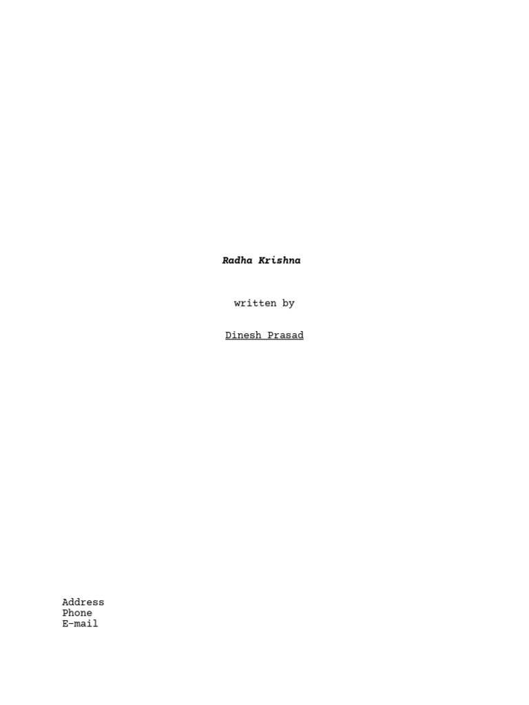 Radha Krishna (Title Page) | PDF