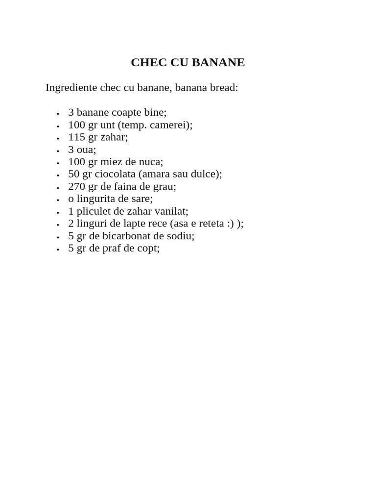Chec Cu Banane | PDF