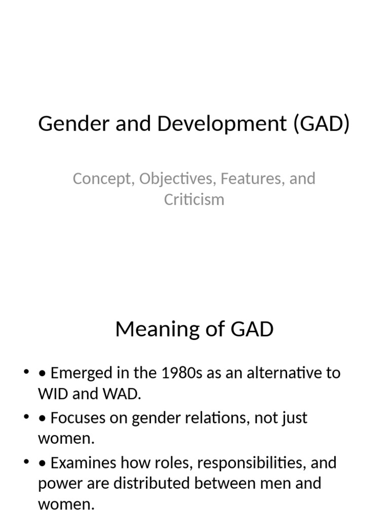 Gender and Development GAD | PDF