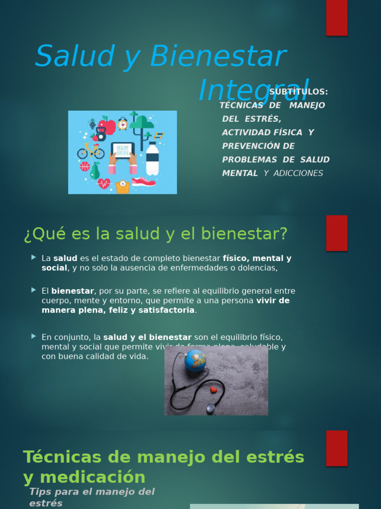 Salud y Bienestar Grupo 8 | PDF | Salud mental | Estrés (biología)
