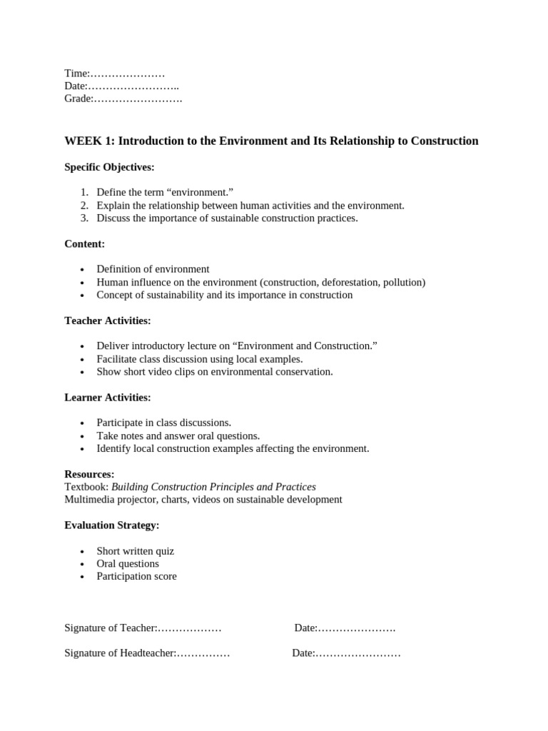 Environmental Impact on Construction Education | PDF | Natural ...