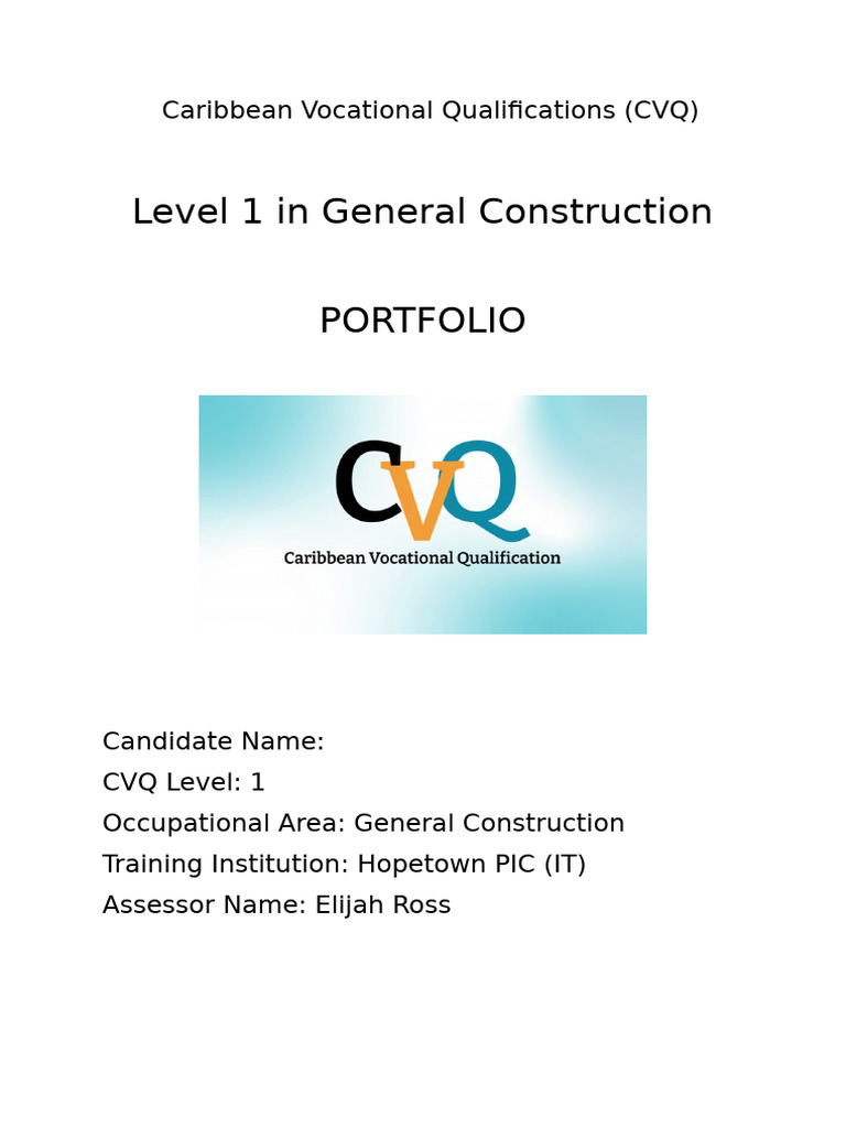 CVQ Portfolio | PDF | Communication | Personal Protective Equipment