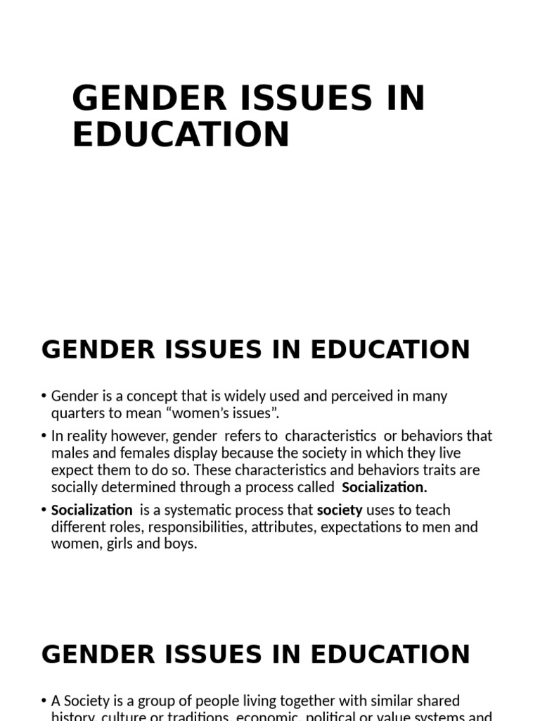 Gender Issues in Education | PDF | Gender Studies | Gender